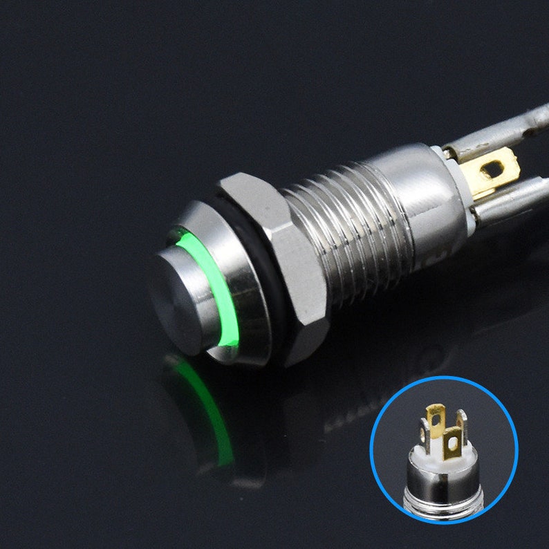 8mm Push Button Switch Momentary Latching LED 4pin Car Horn Switch Boat ...