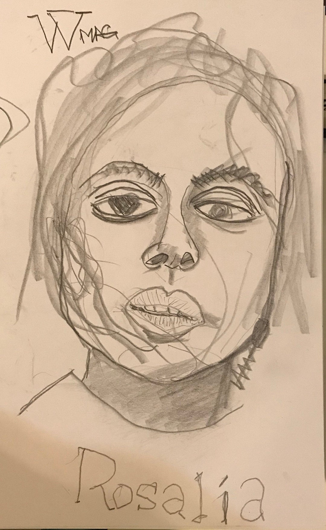 Graphite Rosalia Inspired by Vogue Cover Hand Drawn! - Etsy