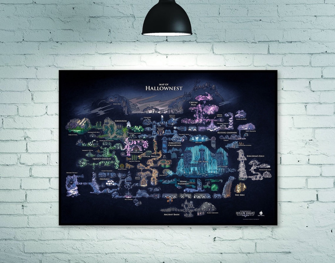 Hollow Knight Map Poster Video Game Poster Cover Game Poster Canvas ...