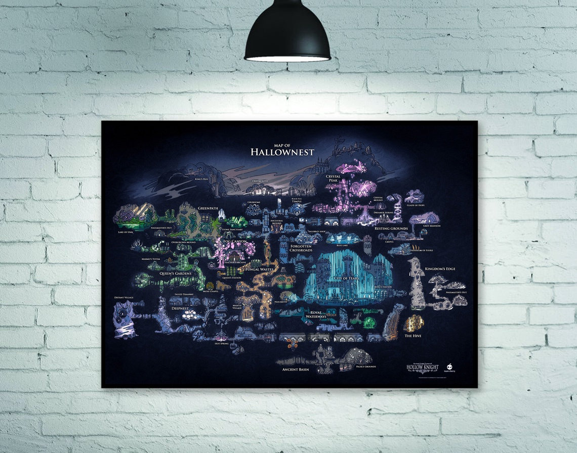 Hollow Knight Map Poster Video Game Poster Cover Game Poster Canvas ...
