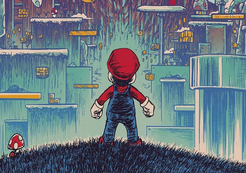 Super Mario Wiki Game Poster Canvas Poster Mural Art Poster | Etsy