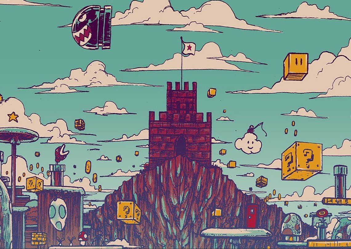 Super Mario Wiki Game Poster Canvas Poster Mural Art Poster | Etsy