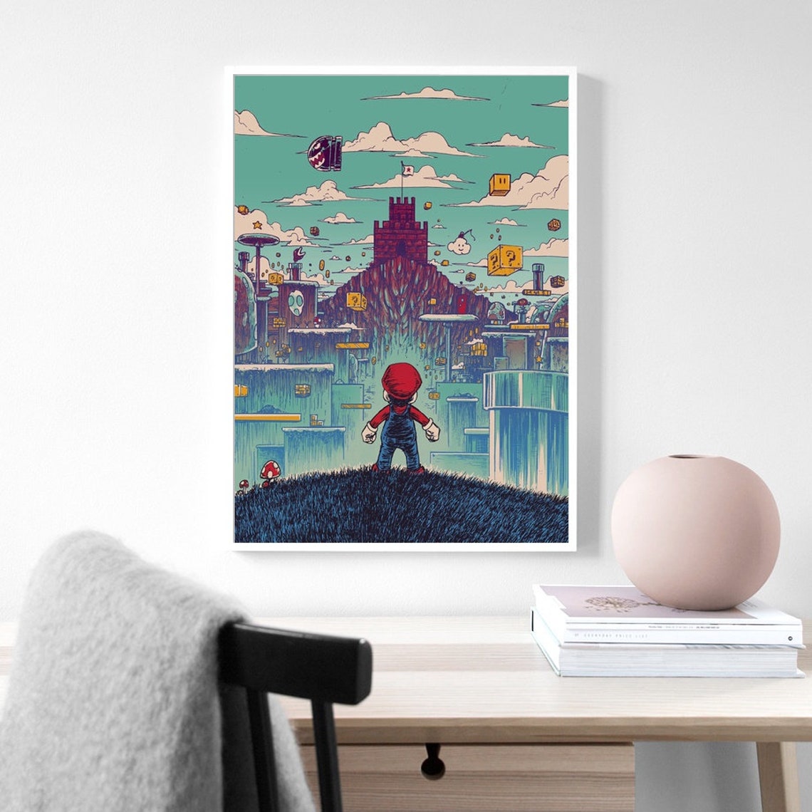 Super Mario Wiki Game Poster Canvas Poster Mural Art Poster | Etsy