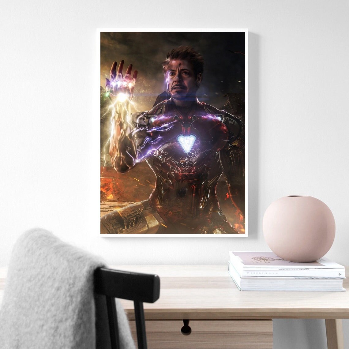 Iron Man Poster, Iron Man Snaps Fingers, Movie Poster, Film Poster ...
