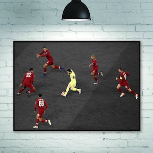 Lionel Messi Poster, Messi Surrounded by Five Liverpool Defenders ...