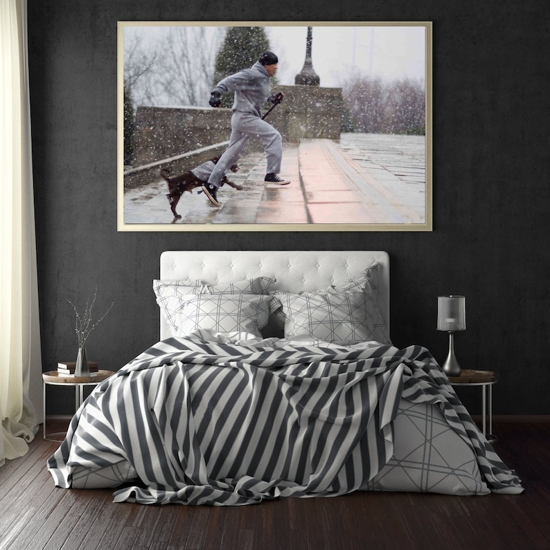 Rocky Balboa Poster Rocky Run Stair Training in Heavy Snow - Etsy