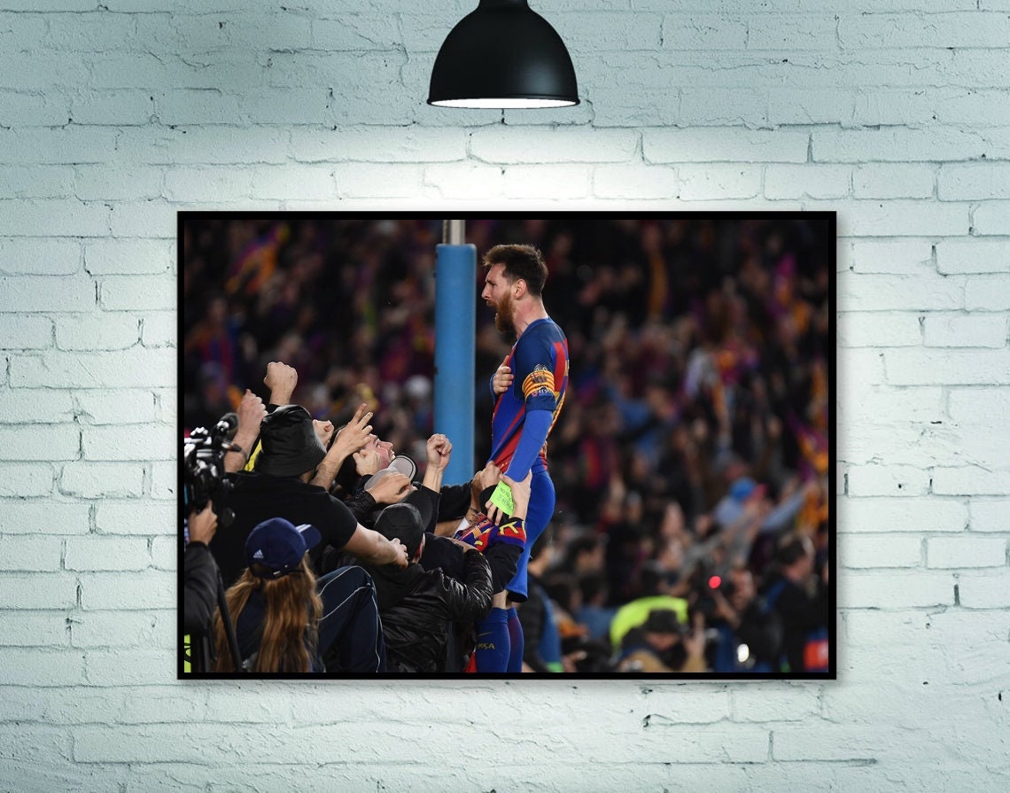 Lionel Messi Poster Football Poster Messi Celebrates With - Etsy