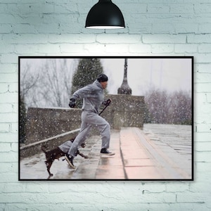 Rocky Balboa Poster, Rocky Run Stair Training in Heavy Snow, Movie ...