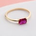 14K Solid Gold Ruby Ring, Ruby Art Deco Ring, Ruby Stone Ring, Dainty Ruby Ring, Gift for Her ...