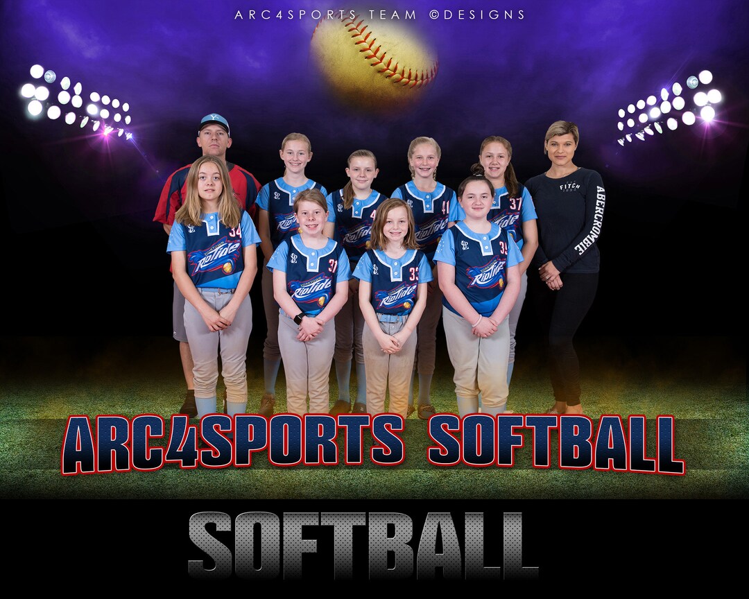 Softball STADIUM LIGHTS Horizontal Digital Backgrounds - Etsy