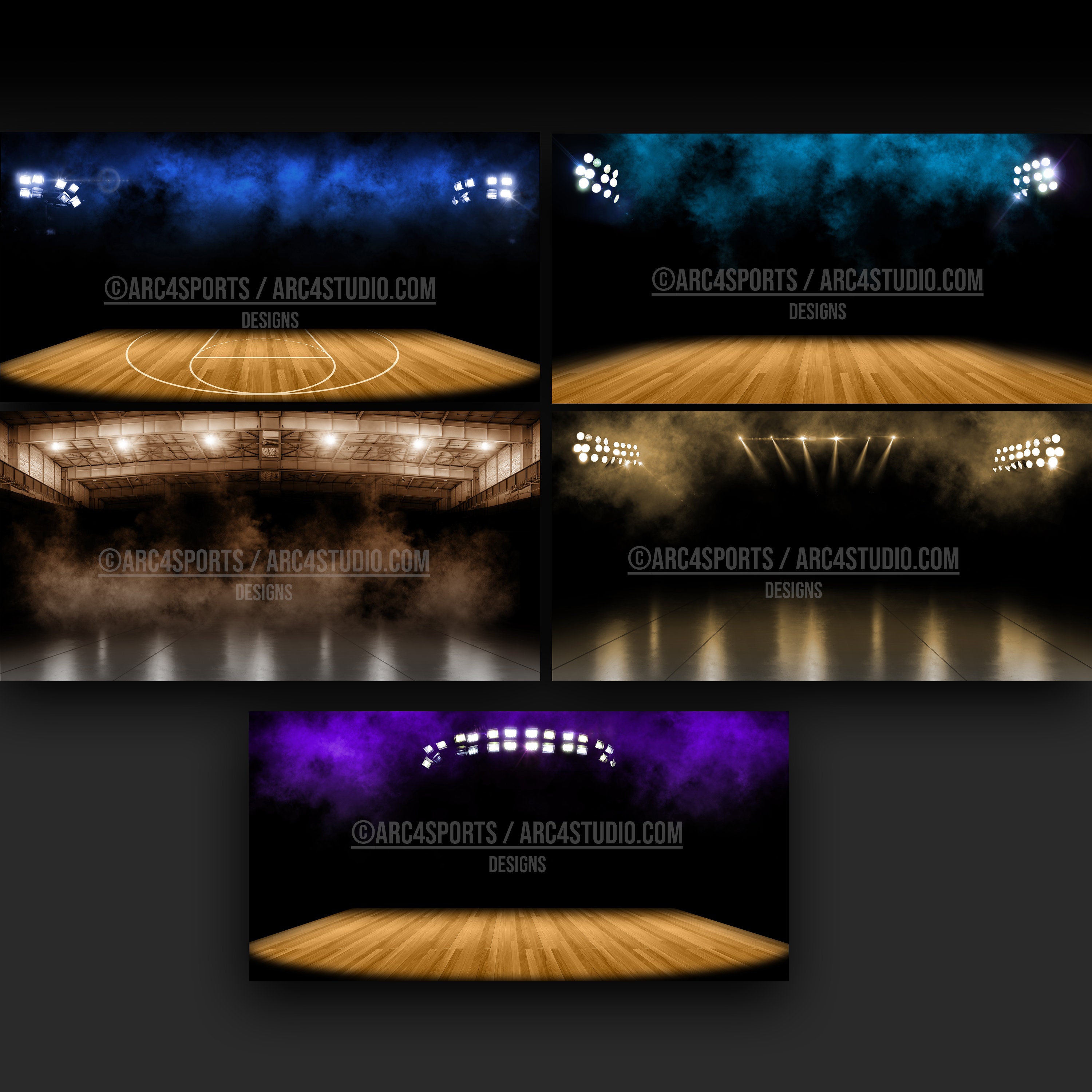 Sports Arena Backgrounds: Hockey, Basketball, Swimming (JPEG Digital ...