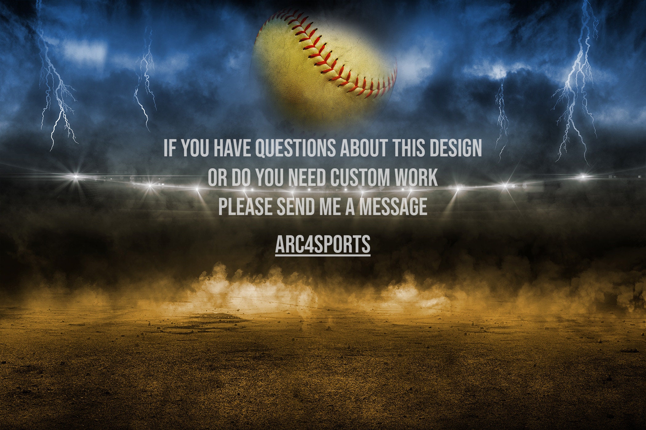 Softball THUNDER LIGHTNING Horizontal Digital Backgrounds - Etsy