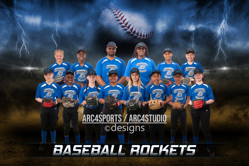 Baseball THUNDER LIGHTNING Horizontal Digital Backgrounds - Etsy