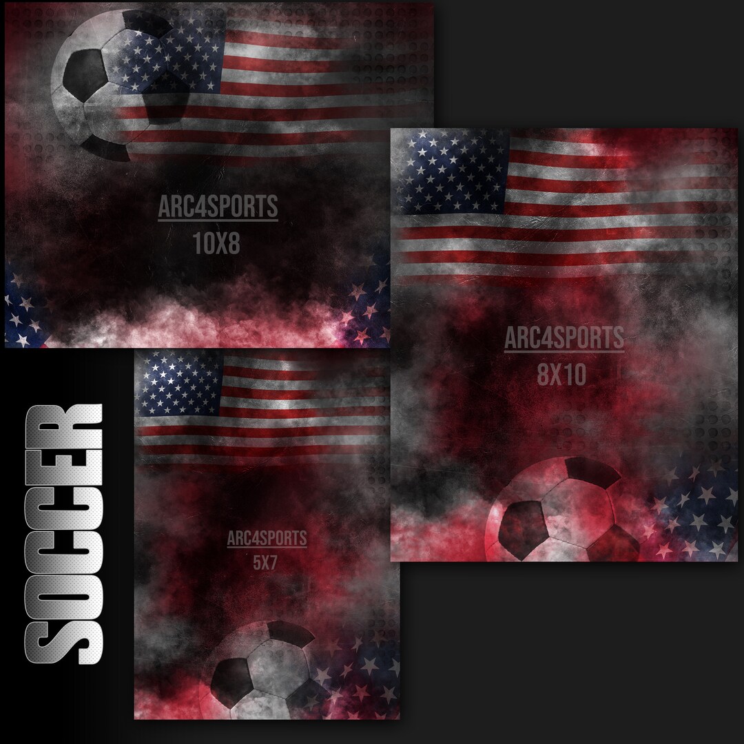 Soccer Digital Backgrounds Set of 3 Different Sizes - AMERICAN FLAG - Etsy