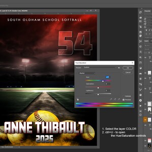 SOFTBALL Layered TEMPLATES - Custom 8x10 and 5x7 Photoshop Posters - Etsy