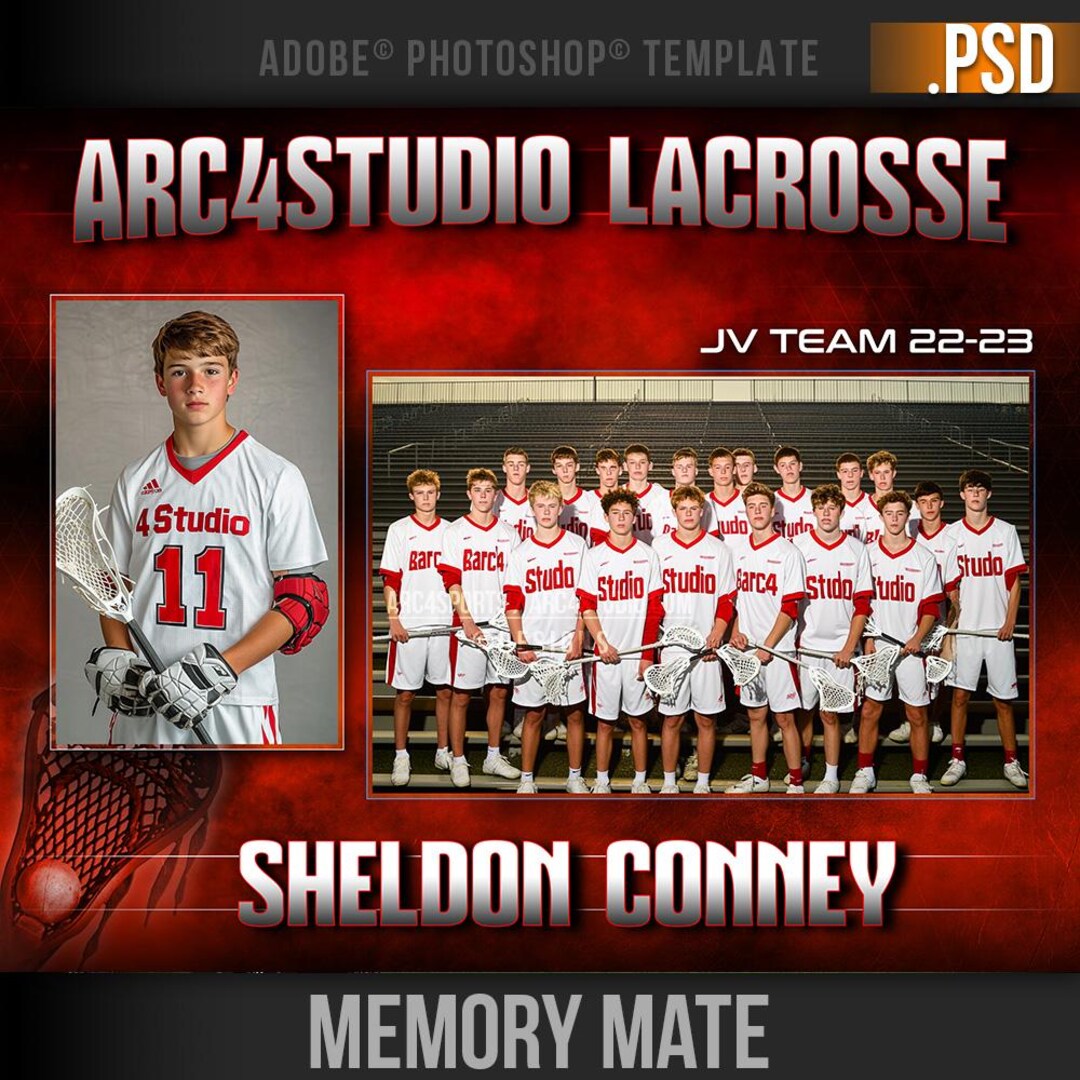 Lacrosse Memory Mate 8x10 PSD Template | Customizable Design With Photo ...