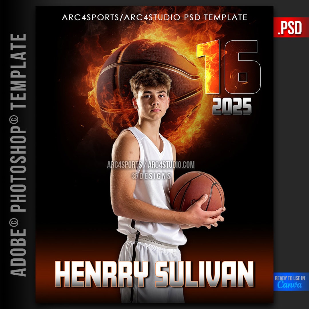 Custom Basketball Poster Templates | Editable Photoshop & Canva Design ...
