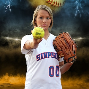 Softball LIGHTNING Digital Background - Etsy