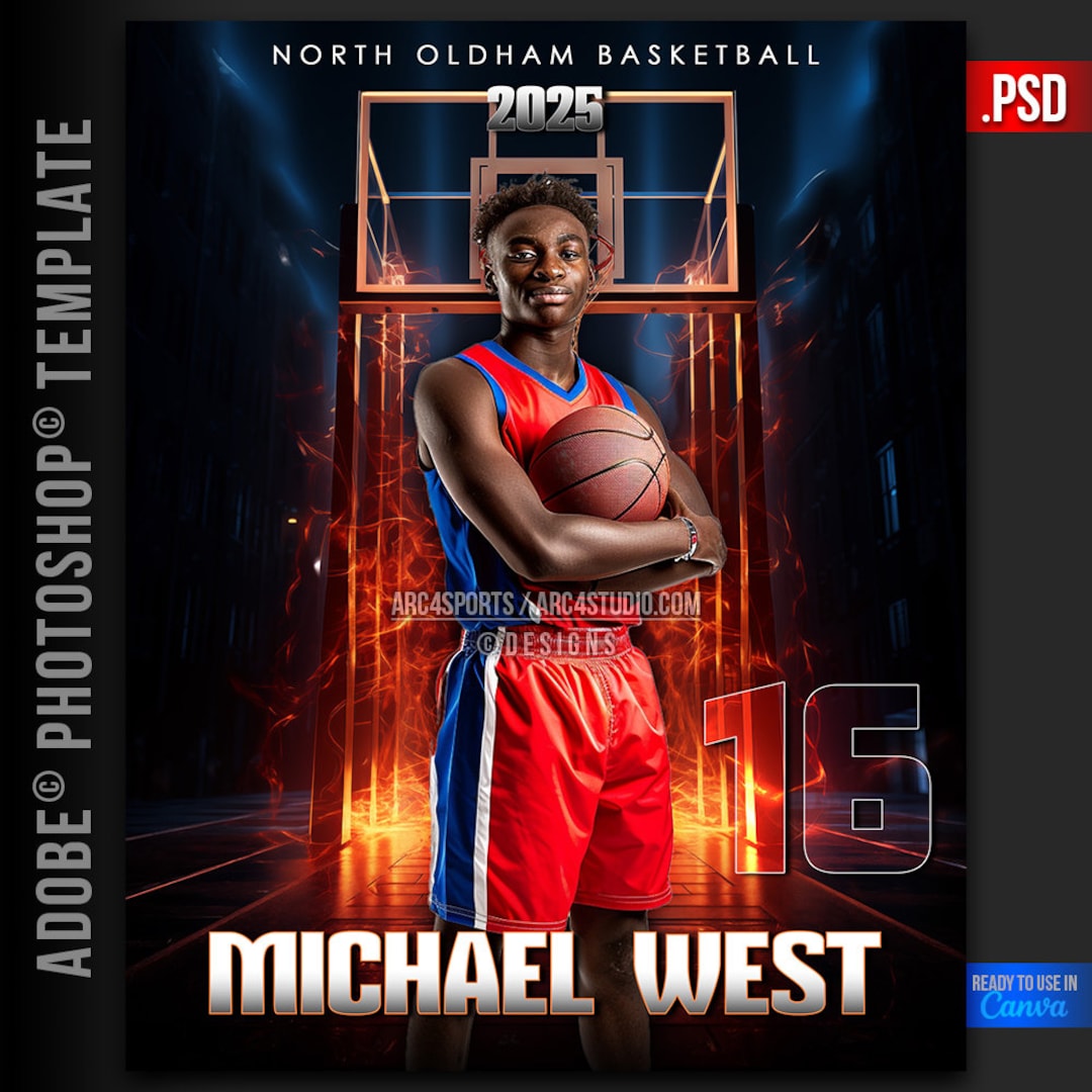 Customizable Basketball Poster Template | Easy-to-use Photoshop PSD ...
