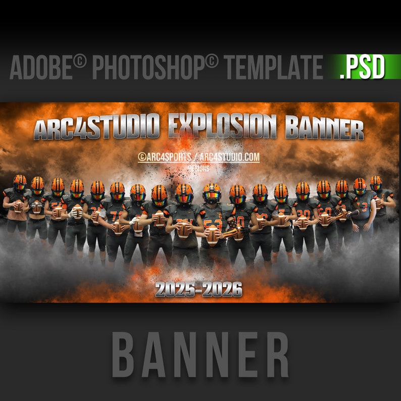 Sports Team Banner PSD Template: Customizable Event Design (digital ...