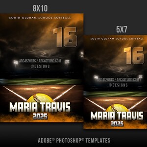 SOFTBALL Layered TEMPLATES - Custom 8x10 and 5x7 Posters Ready for ...