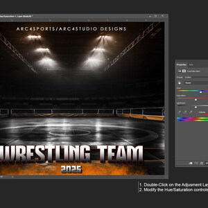 8x10 Horizontal Wrestling Team Layout PSD Template | Customizable ...