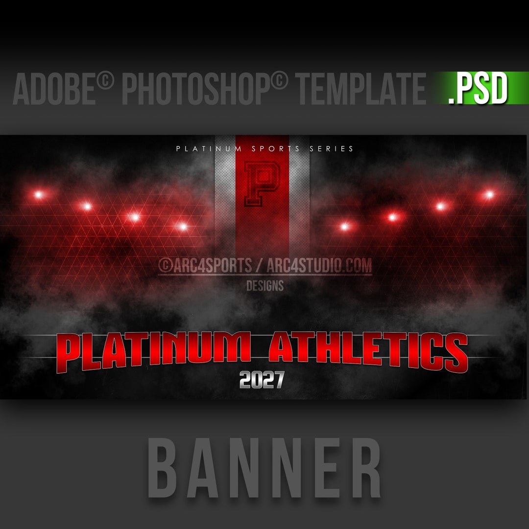 Sports Team Banner PSD Template: Customizable Photoshop Design (8'x4 ...