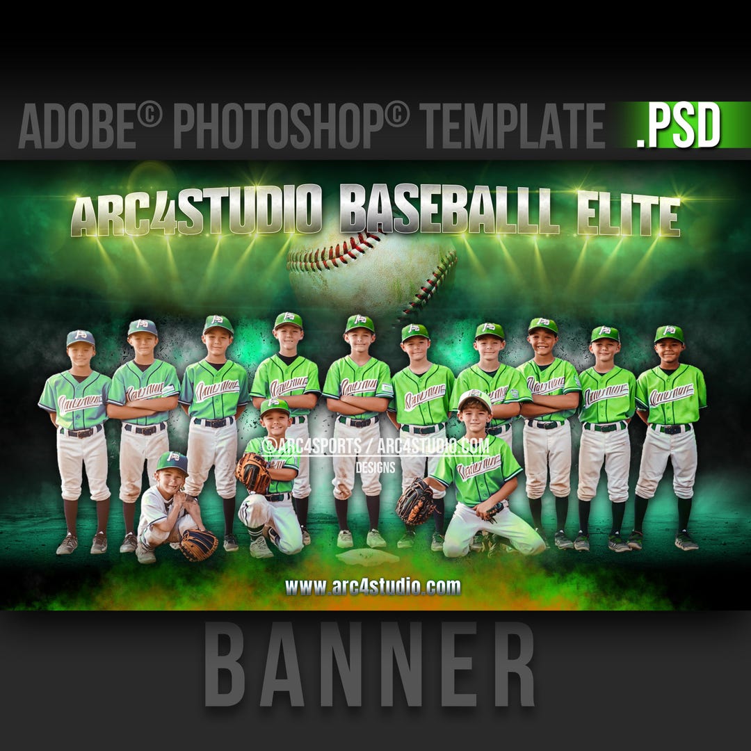 Baseball Team Banner Template: 6x4 Ft Photoshop Dugout Design (digital ...