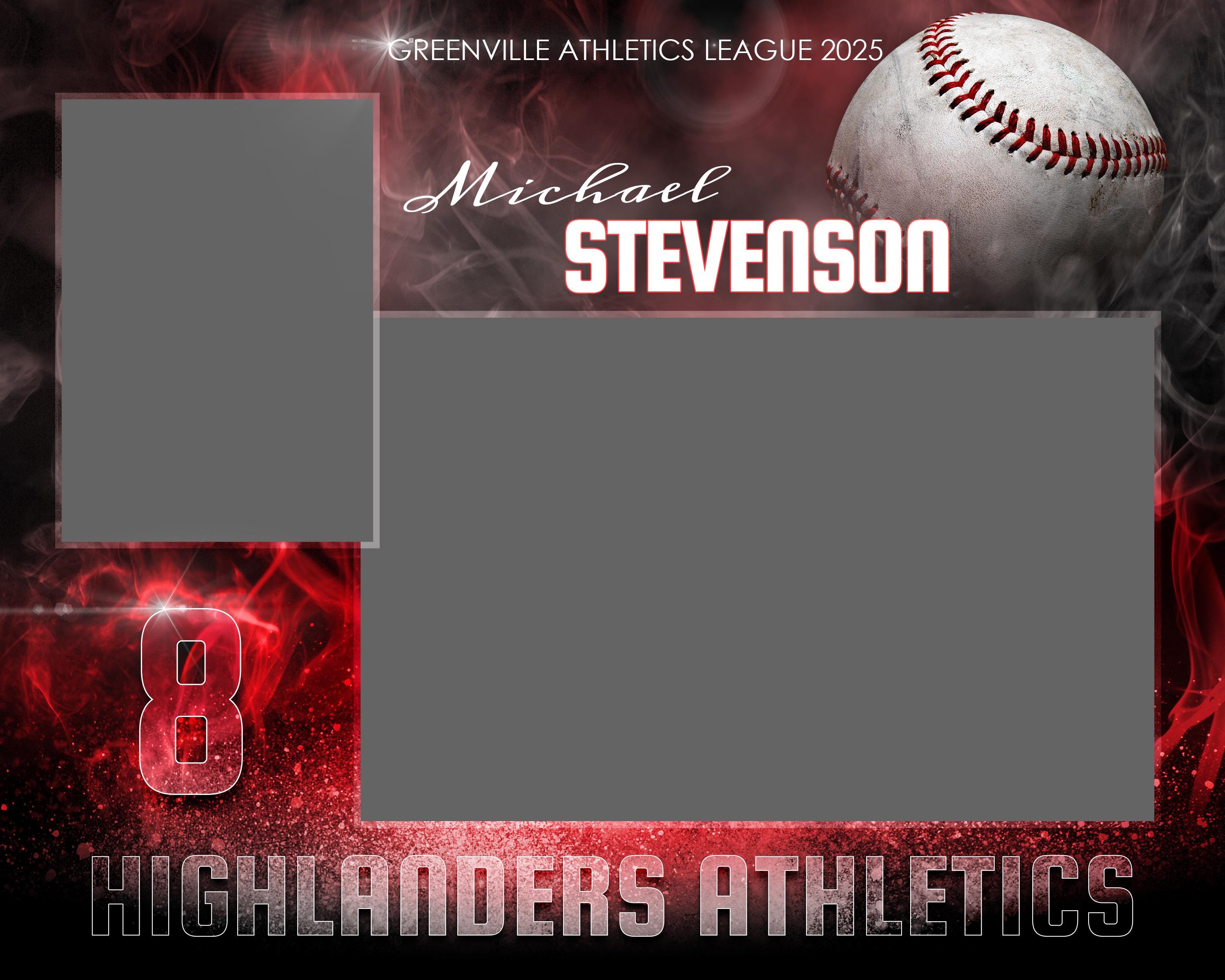 BASEBALL Layered TEMPLATES - Custom 8x10 and 5x7 Posters and 10x8 ...