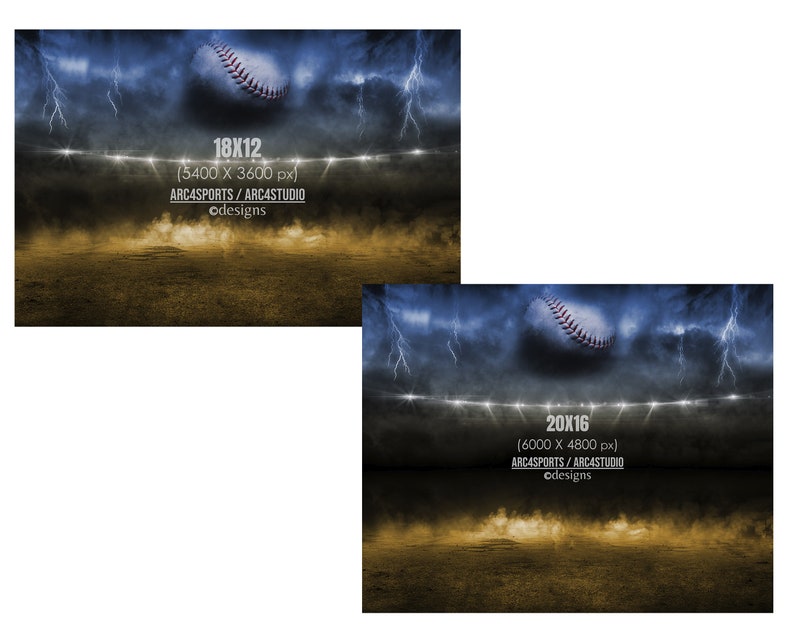 Baseball THUNDER LIGHTNING Horizontal Digital Backgrounds - Etsy
