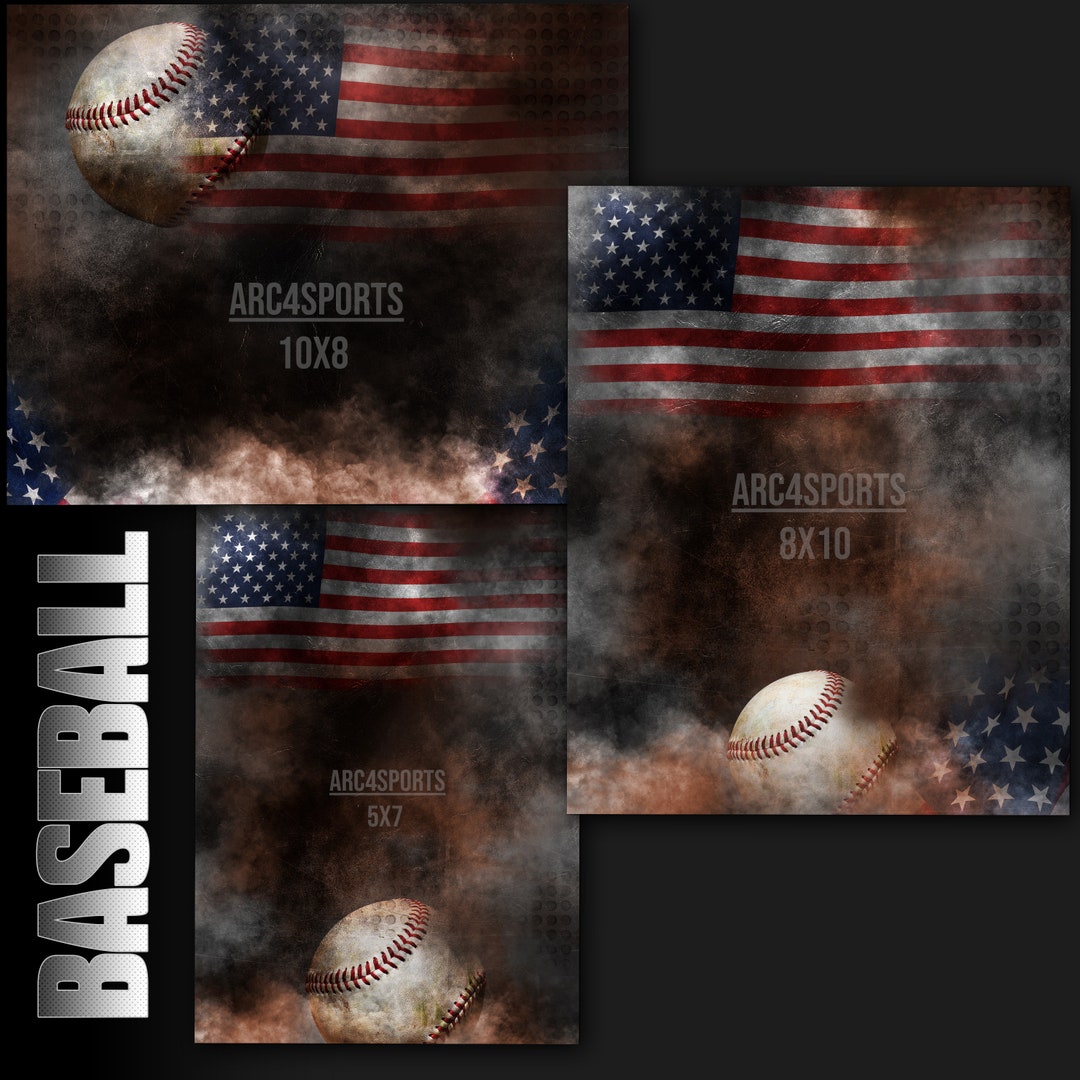 Baseball VINTAGE AMERICAN FLAG Digital Backgrounds Set - Etsy