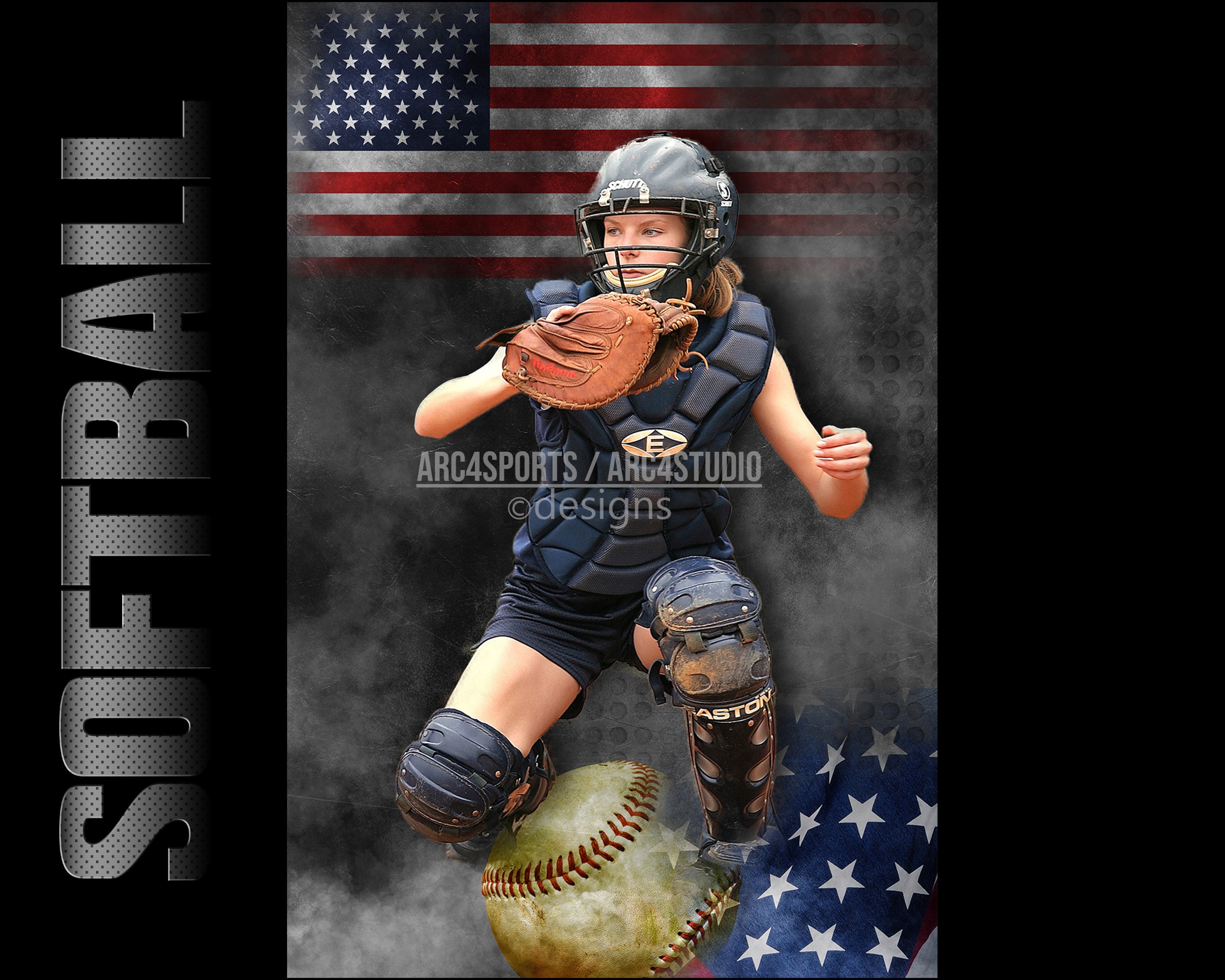Softball ALL STARS Digital Background - Etsy