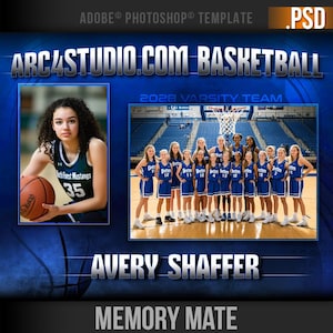 Basketball Memory Mate 8x10 Template | Customizable PSD With Photo ...