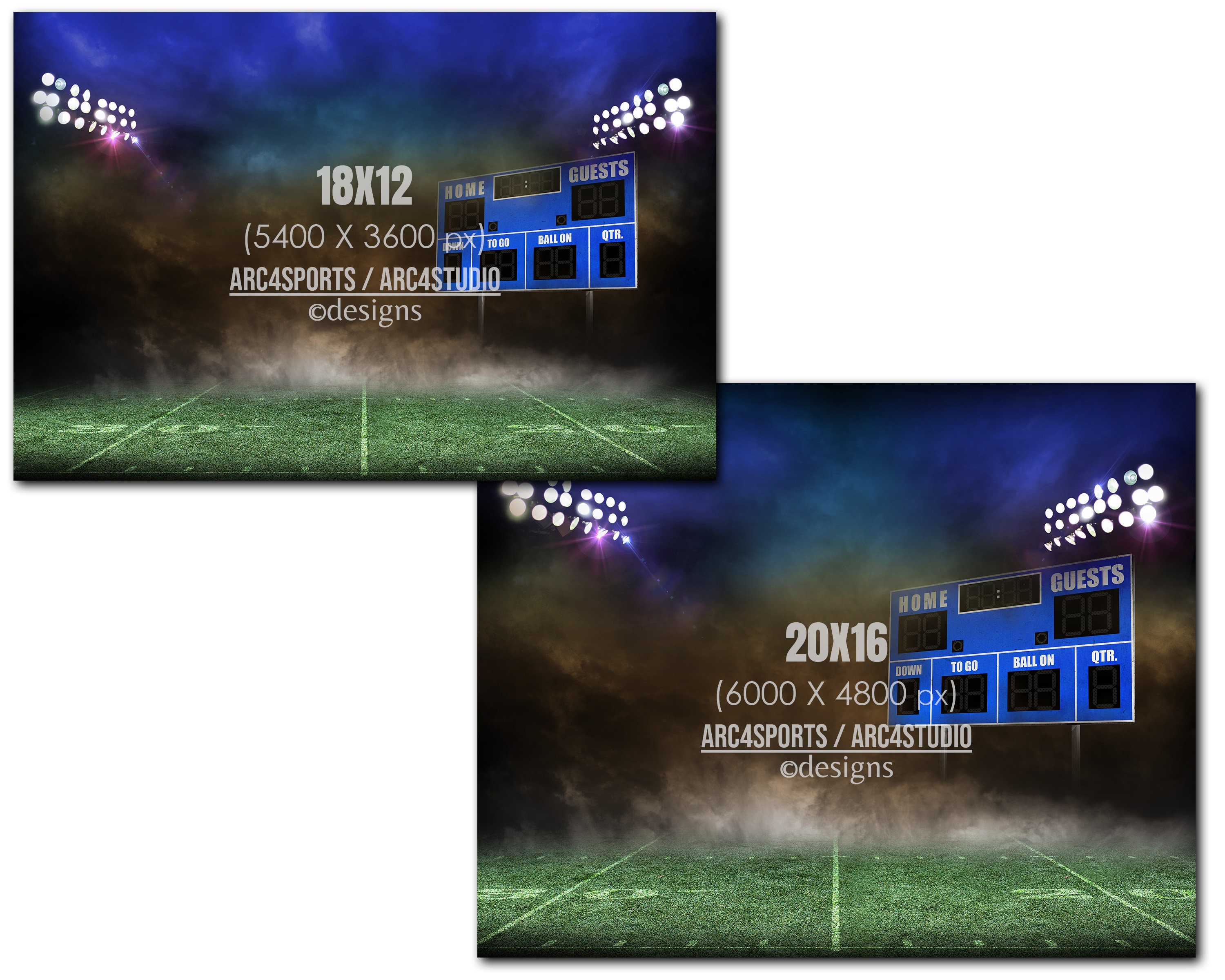 Football STADIUM LIGHTS Horizontal Digital Backgrounds - Etsy