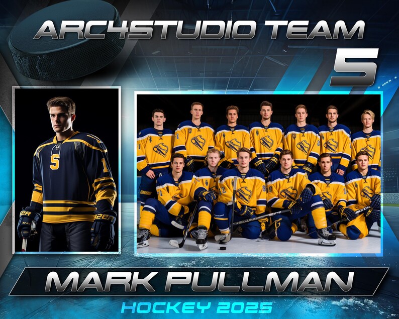 Ice Hockey Memory Mate 8x10 | Editable PSD Template for Sports ...