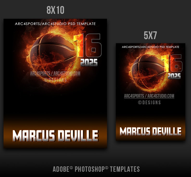 Custom Basketball Poster Template: Editable Photoshop & Canva Design - Etsy