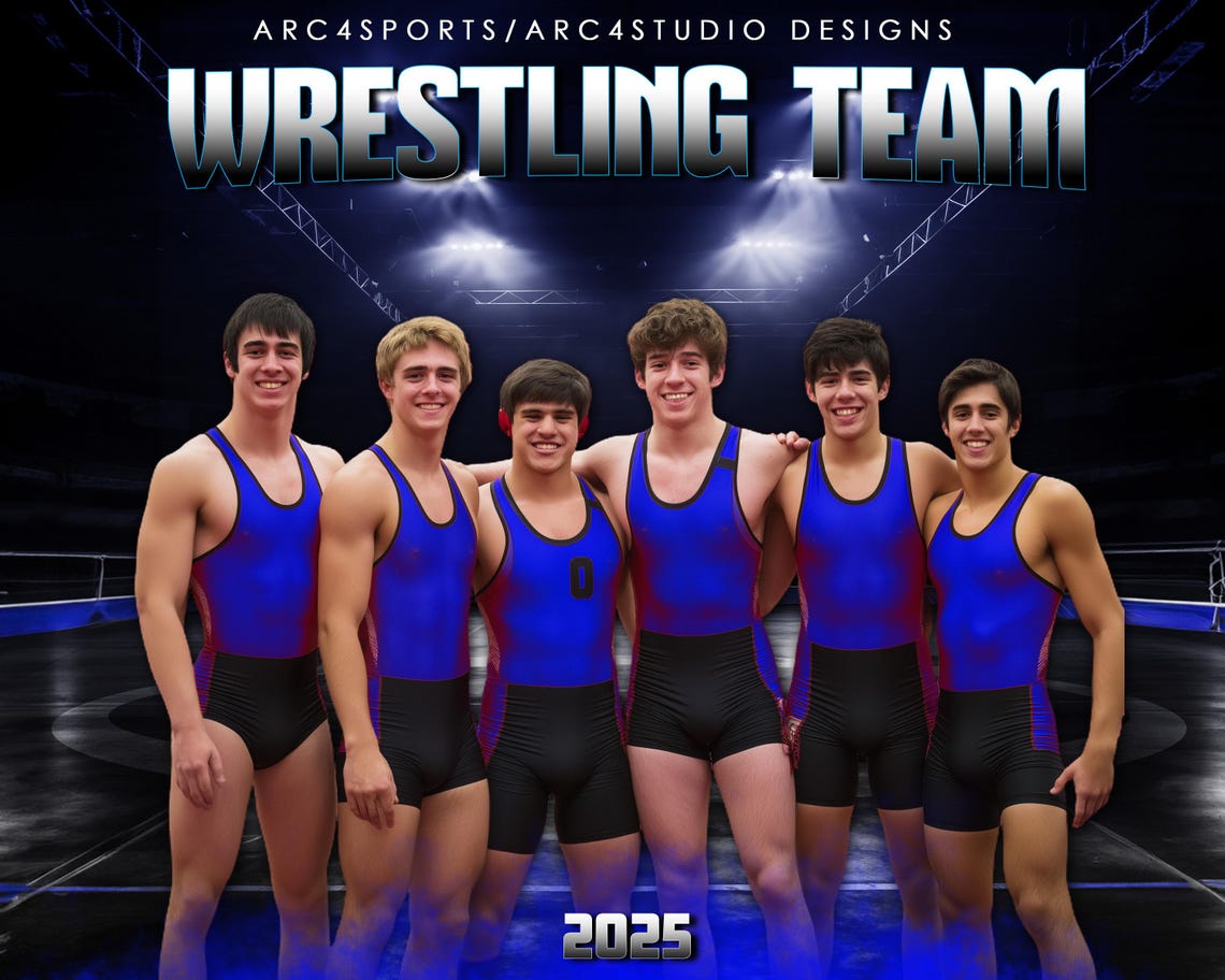 8x10 Horizontal Wrestling Team Layout PSD Template | Customizable ...