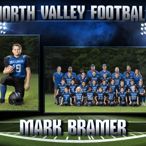 Football Memory Mate Template, 8x10 in Photoshop Layered Format ...