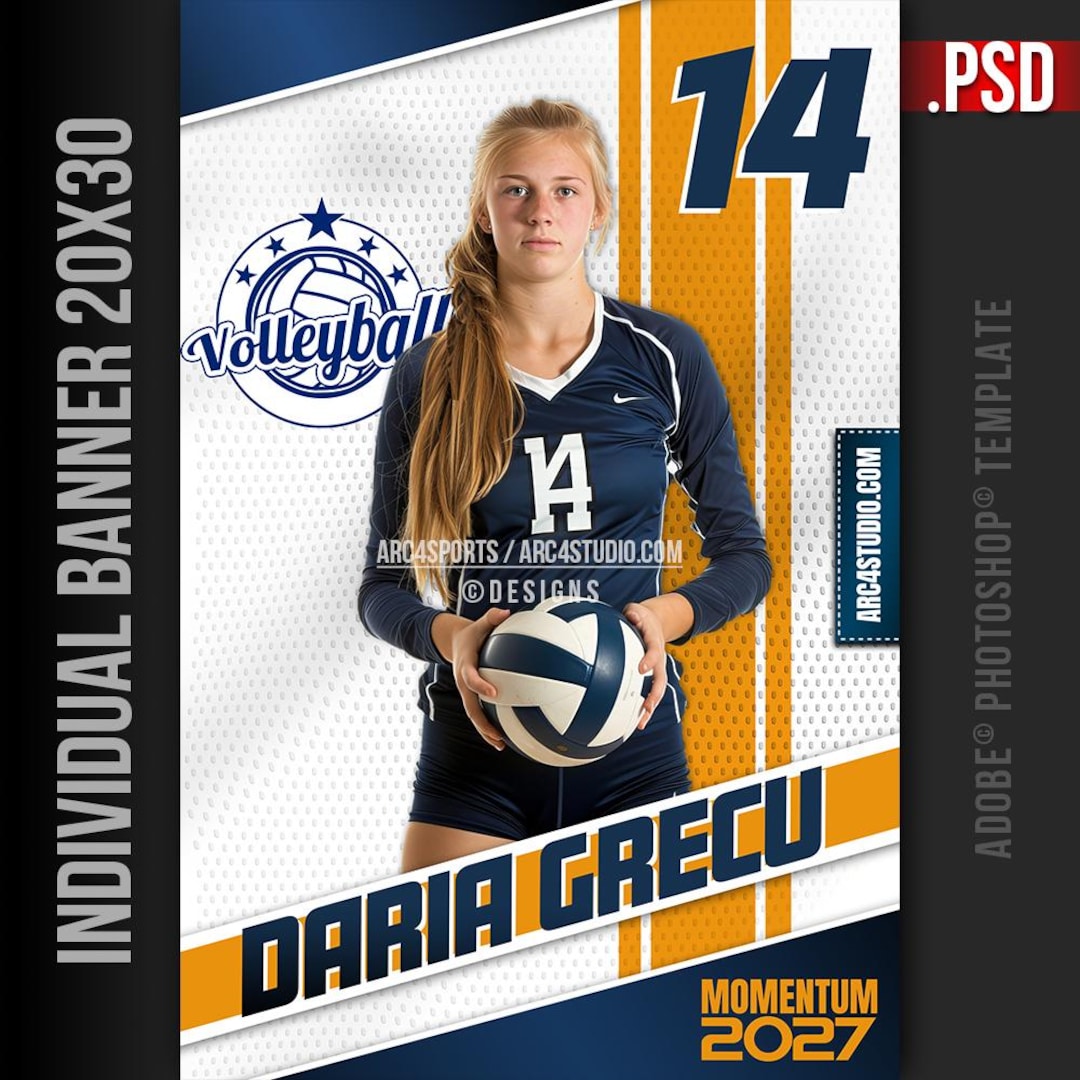 Light Sports Banner Template, 20x30 PSD Layered, Custom Player Poster ...