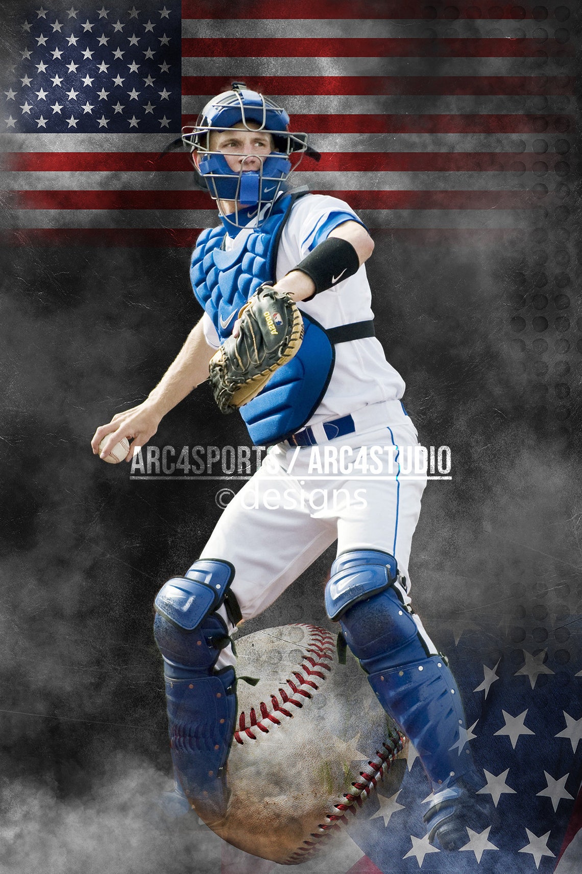 Baseball PATRIOTIC Digital Background - Etsy