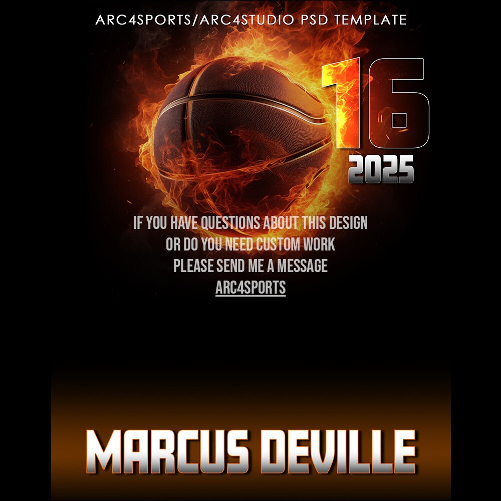 Custom Basketball Poster Template: Editable Photoshop & Canva Design - Etsy