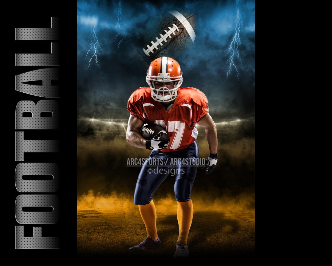 Football THUNDER Digital Background - Etsy