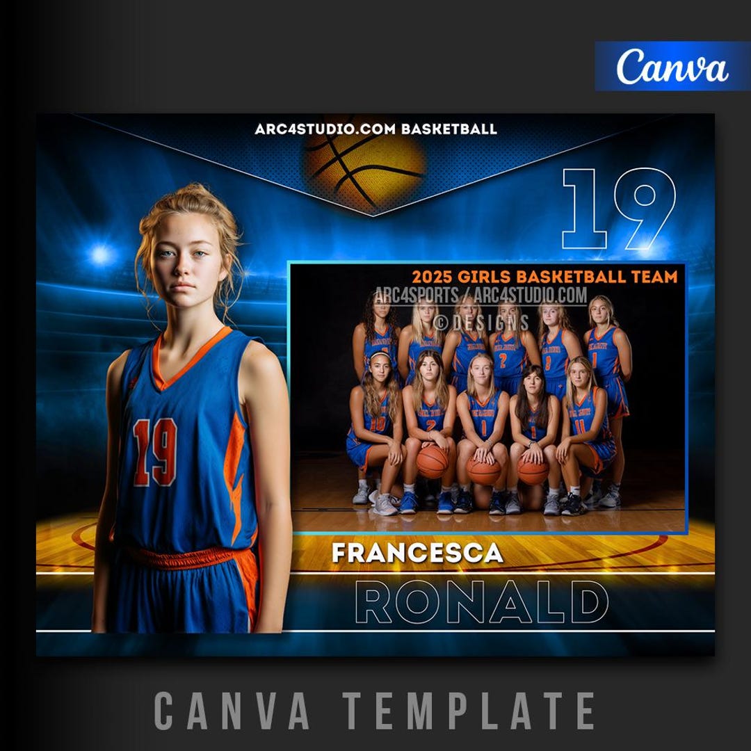 Basketball Memory Mate Canva Template Arena Style Team and Player Photo ...