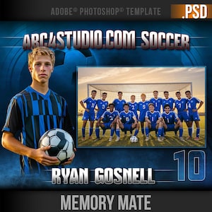 Soccer Memory Mate Template 8x10 | Layered PSD With Photo Holders ...