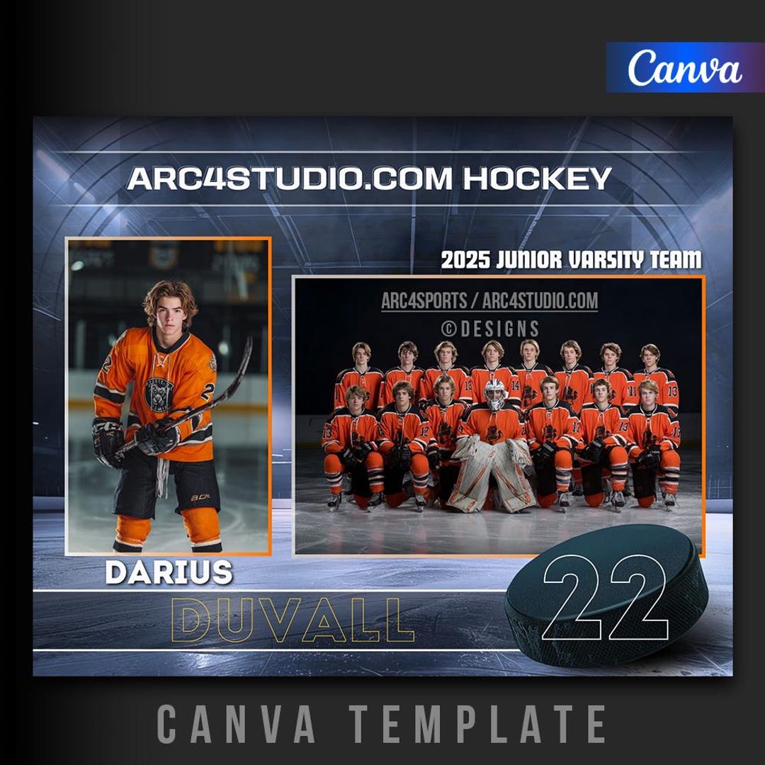 Editable Hockey Memory Mate Canva Template for Sports Photos - Etsy