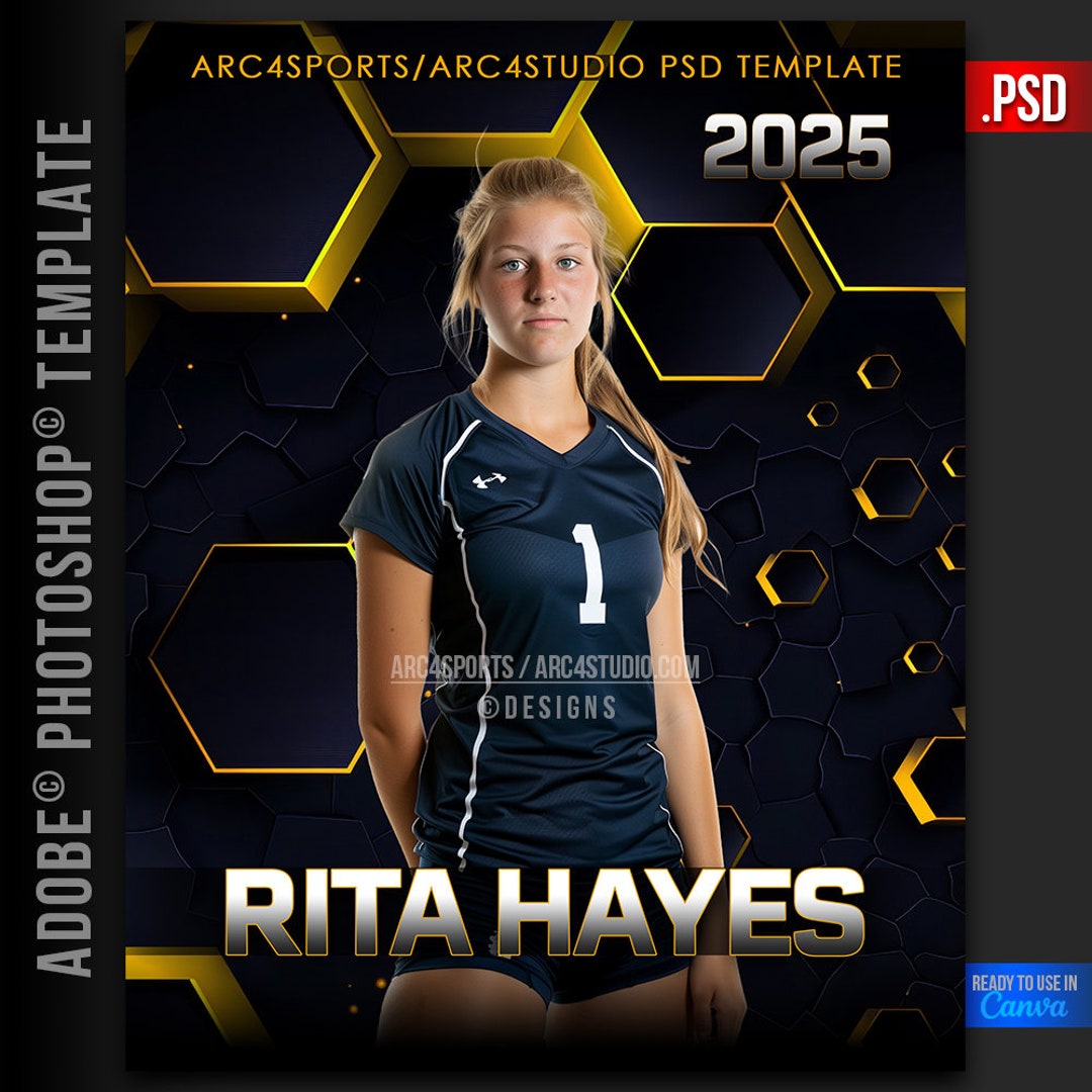 Custom Sports Poster Template | Editable Photoshop & Canva Design ...