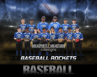 Softball THUNDER LIGHTNING Horizontal Digital Backgrounds - Etsy