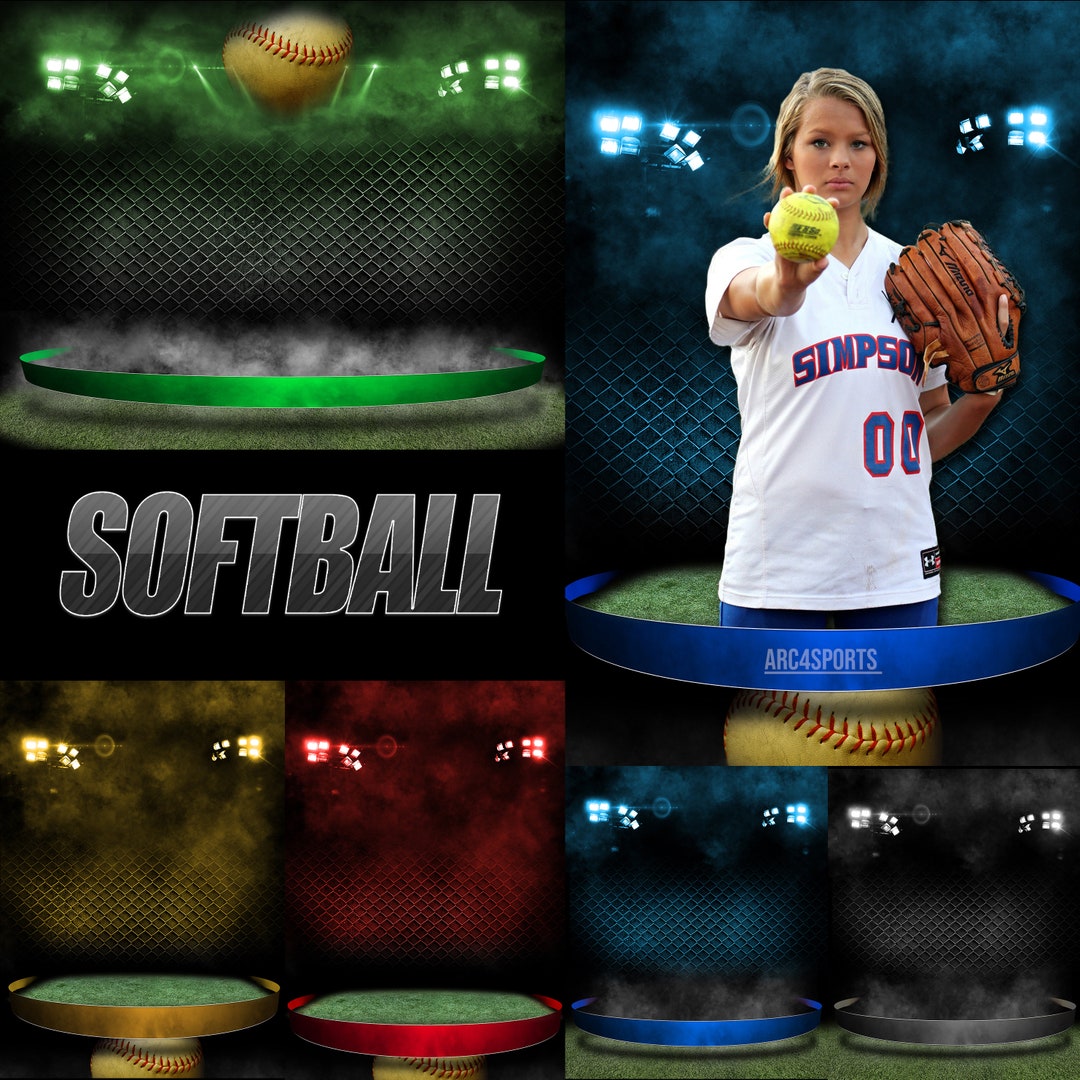 Softball GAME DAY - Digital Backgrounds Set - Etsy