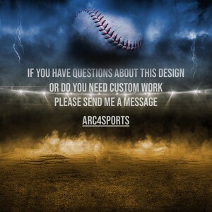 Baseball THUNDER LIGHTNING Horizontal Digital Backgrounds - Etsy