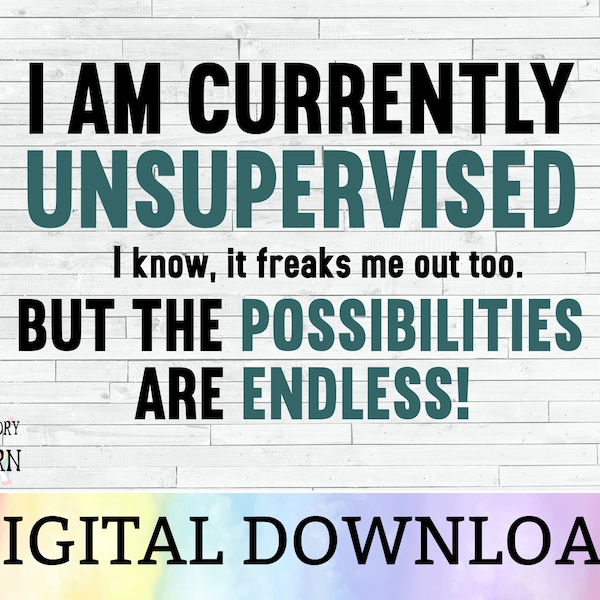 I Am Currently Unsupervised Svg - Etsy